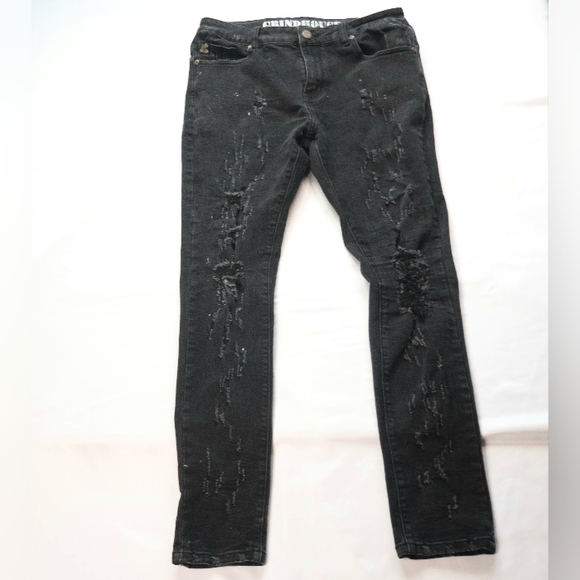 Grindhouse | Jeans | Grindhouse Denim Mens 36 Black Ripped Skinny Leg ...